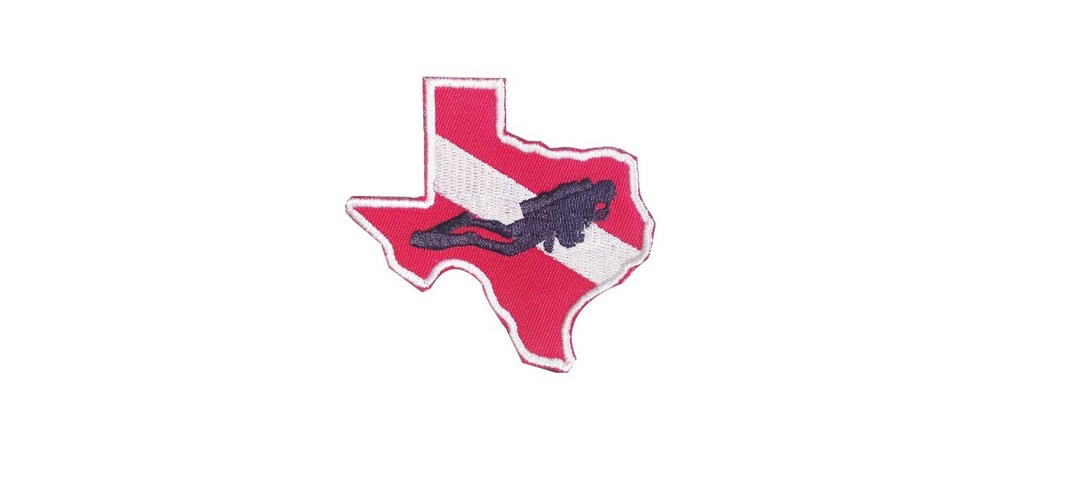 2 Pcs Texas Map Scuba Diving Diver American USA Flag Rescue Hook ...