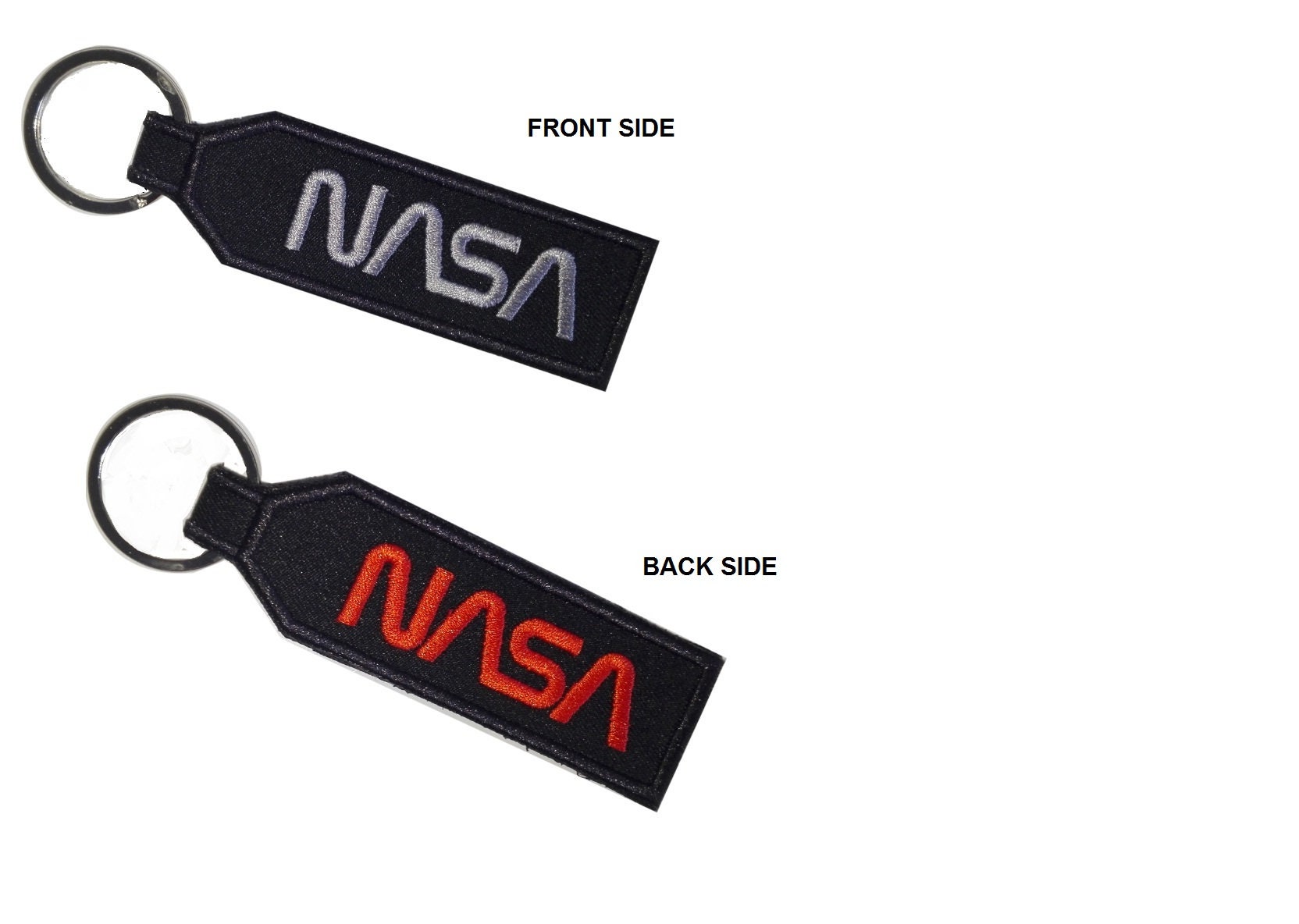 NASA Space Embroidered Tag Keychain Gift for Friend double | Etsy