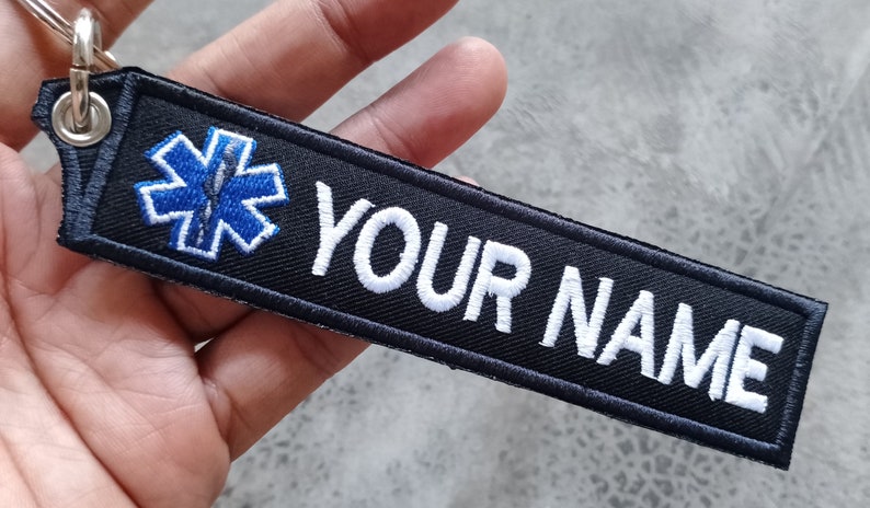 Personalized Custom Name EMT EMS Rescue Flag Embroidered Tag - Etsy