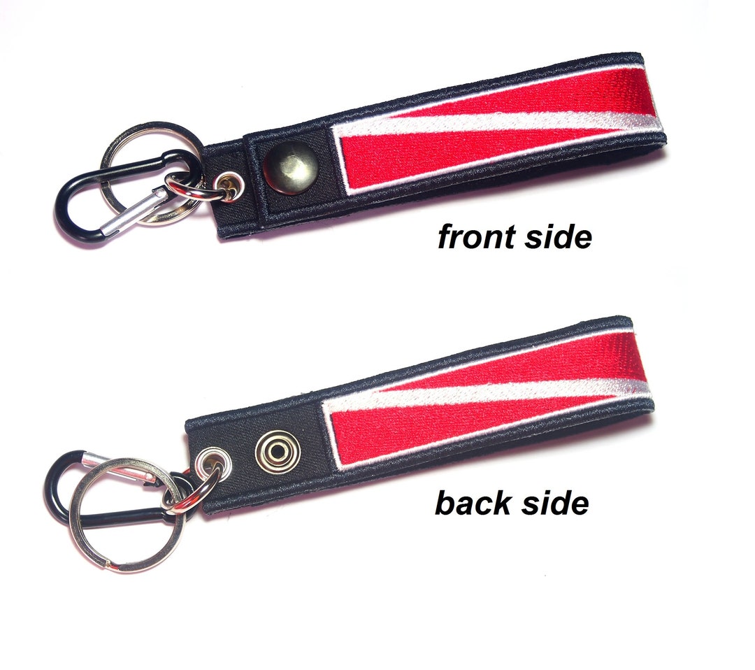 Double Side Scuba Diving Diver Embroidered Tag Keychain Keyring Key ...