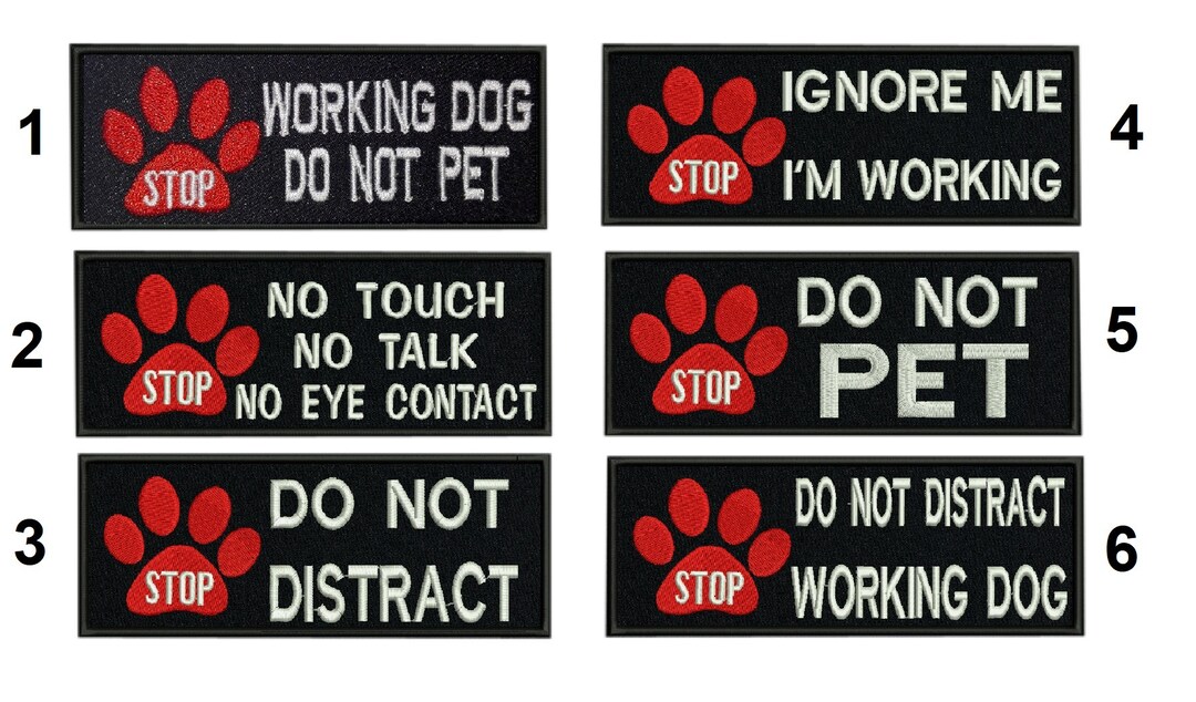 2 Pcs Dog Patch Service Dog Do Not Distract Working Dog NO Touch NO ...