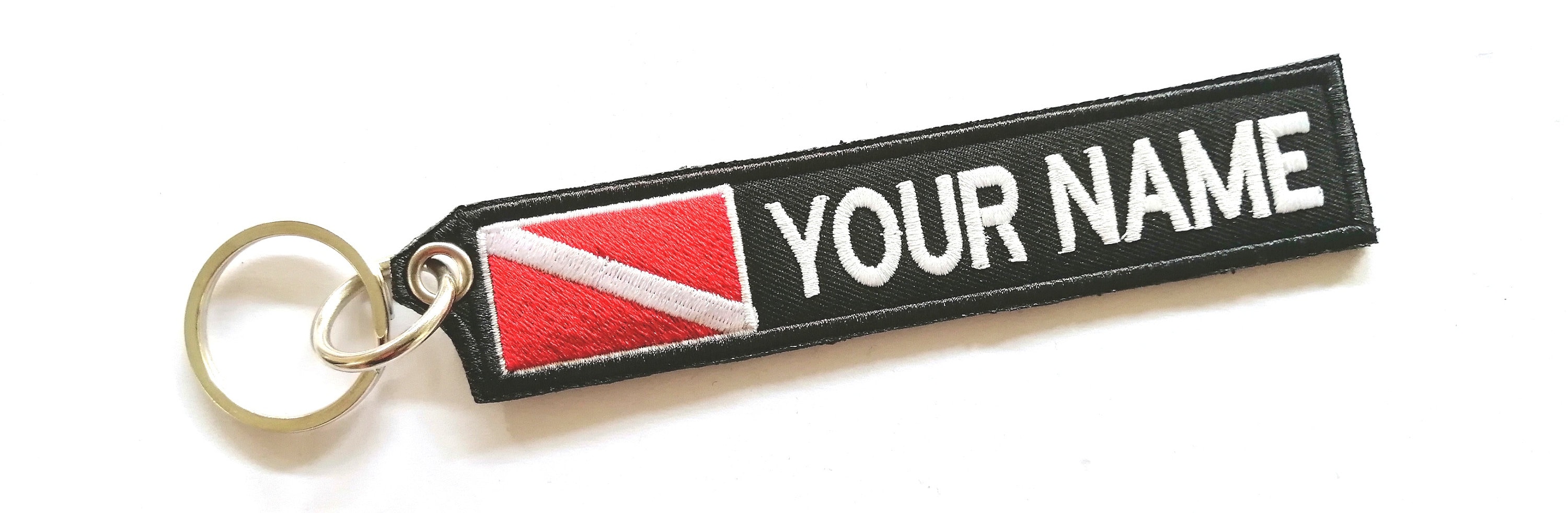 2 Pcs Custom Name Scuba Diving Diver Alpha Flag Embroidered Tag ...