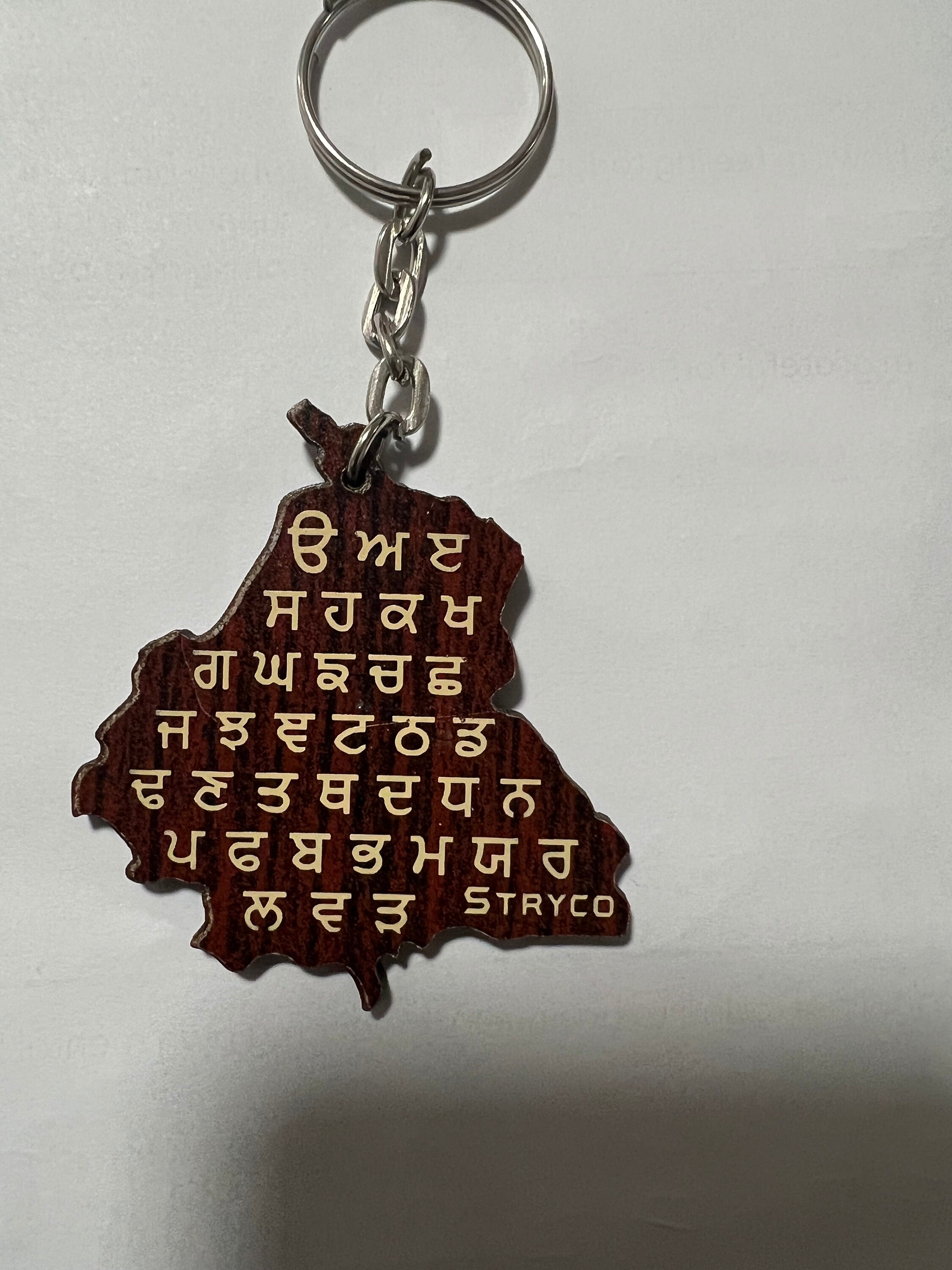 Key Ring , Punjabi Gurmukhi ,map of Punjab - Etsy