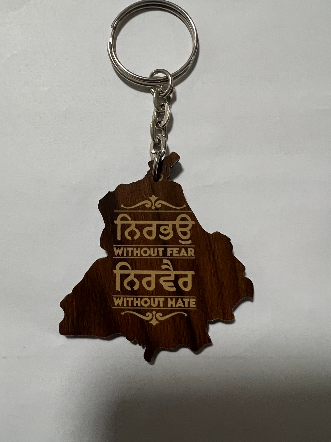 Key Ring , Punjabi Gurmukhi ,map of Punjab - Etsy