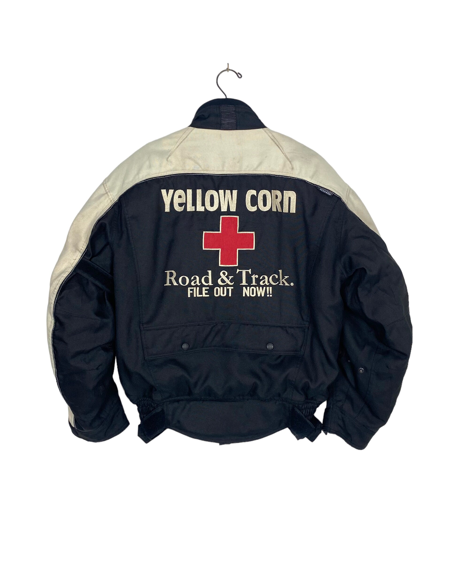 Vintage Yellow Corn Motorcycle Riding Jacket Big Logo Mens Medium Size ...