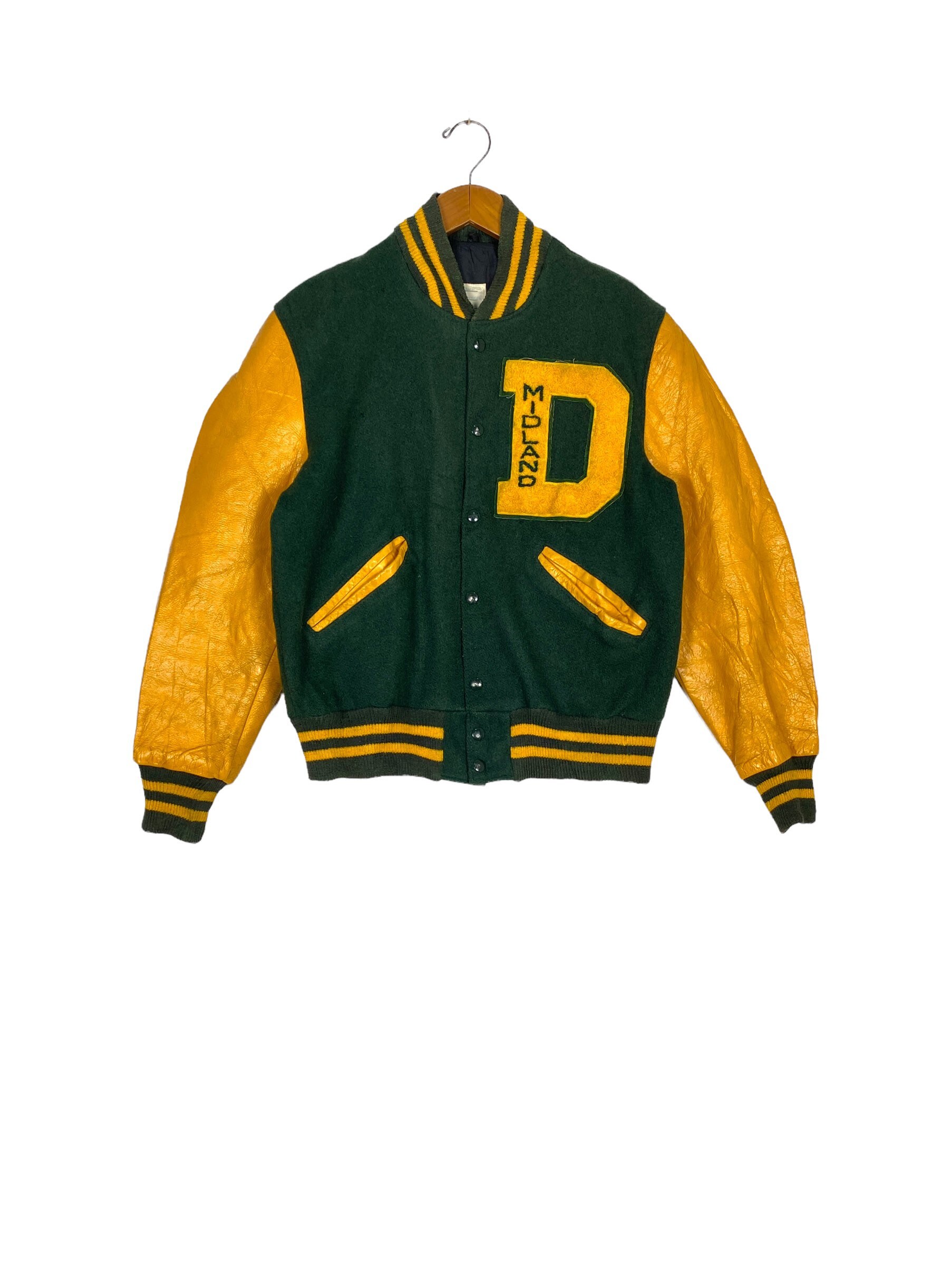 Vintage Varsity Midland Wool Leather Letterman Jacket Medium Size - Etsy