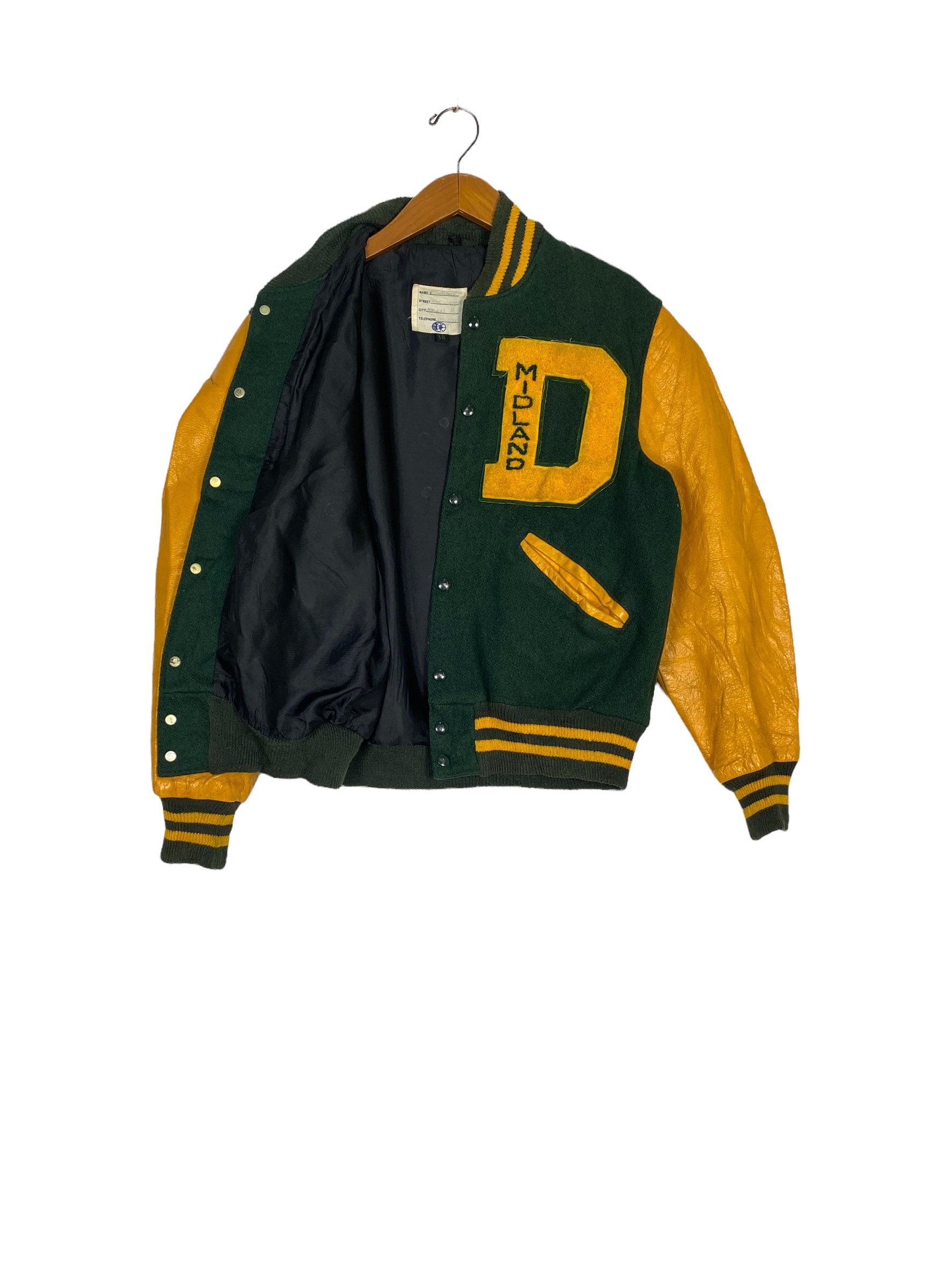 Vintage Varsity Midland Wool Leather Letterman Jacket Medium Size - Etsy