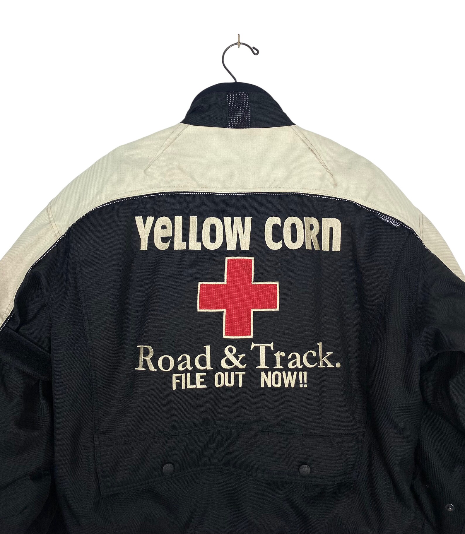 Vintage Yellow Corn Motorcycle Riding Jacket Big Logo Mens Medium Size ...