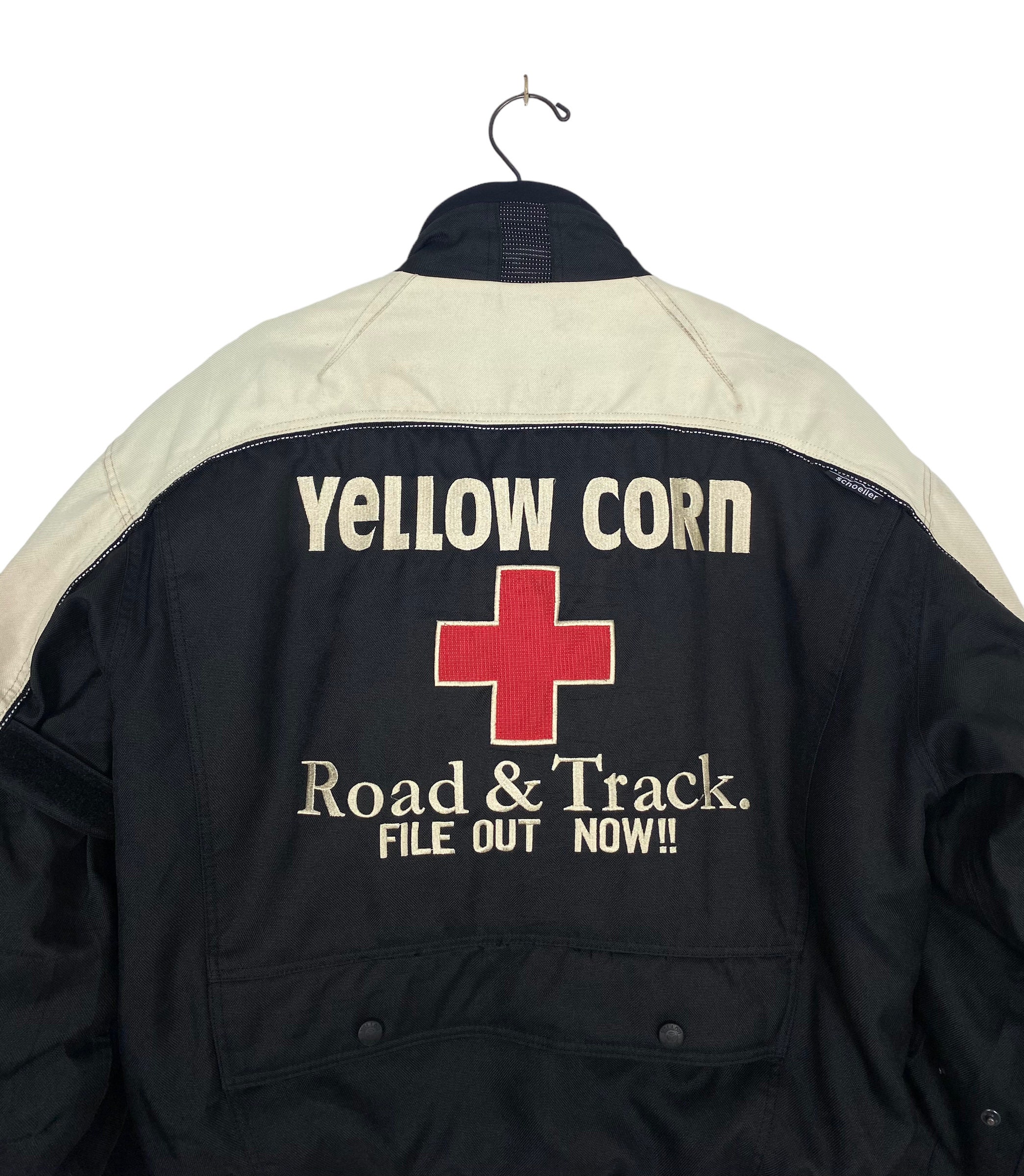 Vintage Yellow Corn Motorcycle Riding Jacket Big Logo Mens Medium Size ...