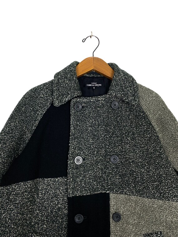 Vintage Comme des Garcons Tricot Patchwork Wool Coat … - Gem