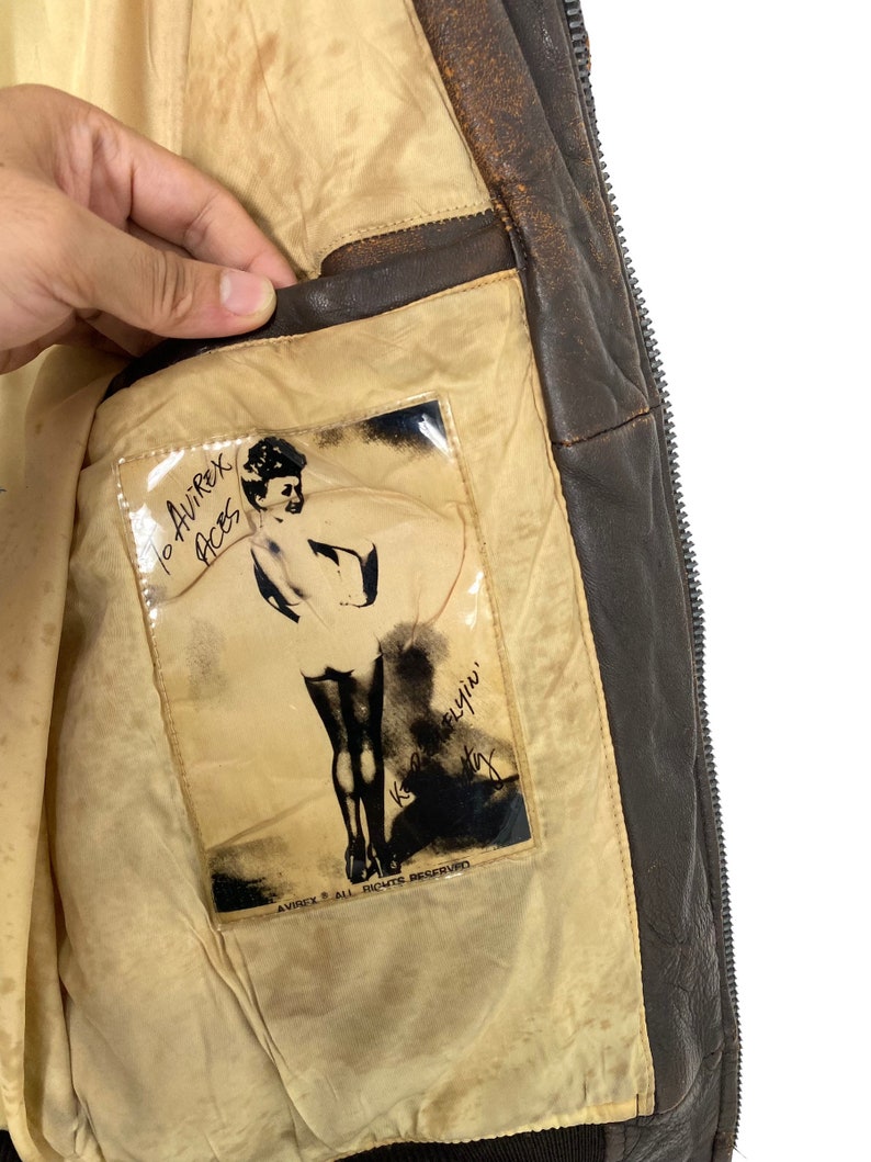 Vintage 80’s DISTRESSED Avirex Type G-1 Leather Flight Jacket Riri Zip Men’s Extra Small Size ...