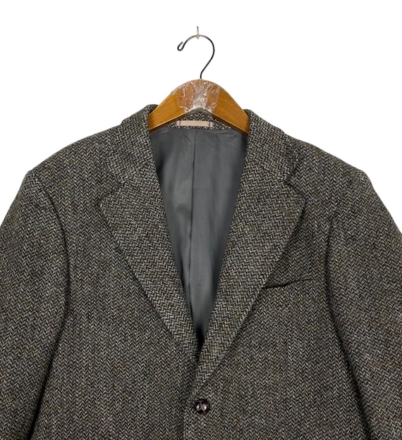 Vintage Harris Tweed Herringbone Coat Blazer Men’s Me… - Gem