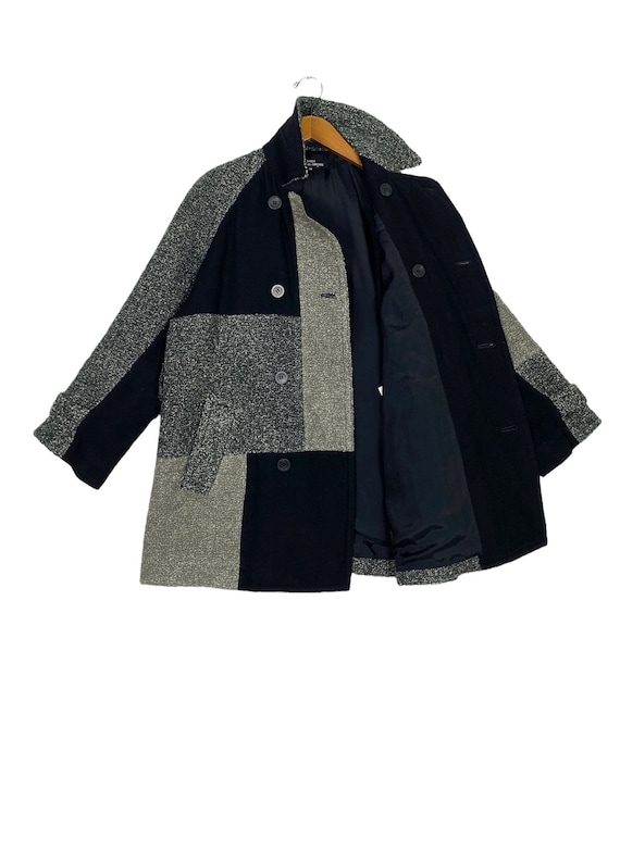 Vintage Comme des Garcons Tricot Patchwork Wool Coat … - Gem