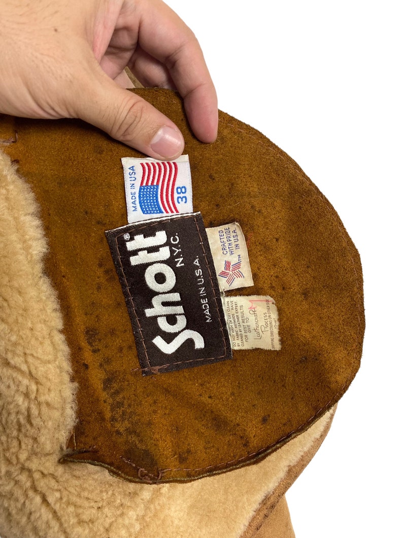 Vintage Schott Suede Leather Sherling Jacket Made in Usa Men’s Medium ...