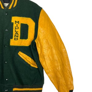 Vintage Varsity Midland Wool Leather Letterman Jacket Medium Size - Etsy