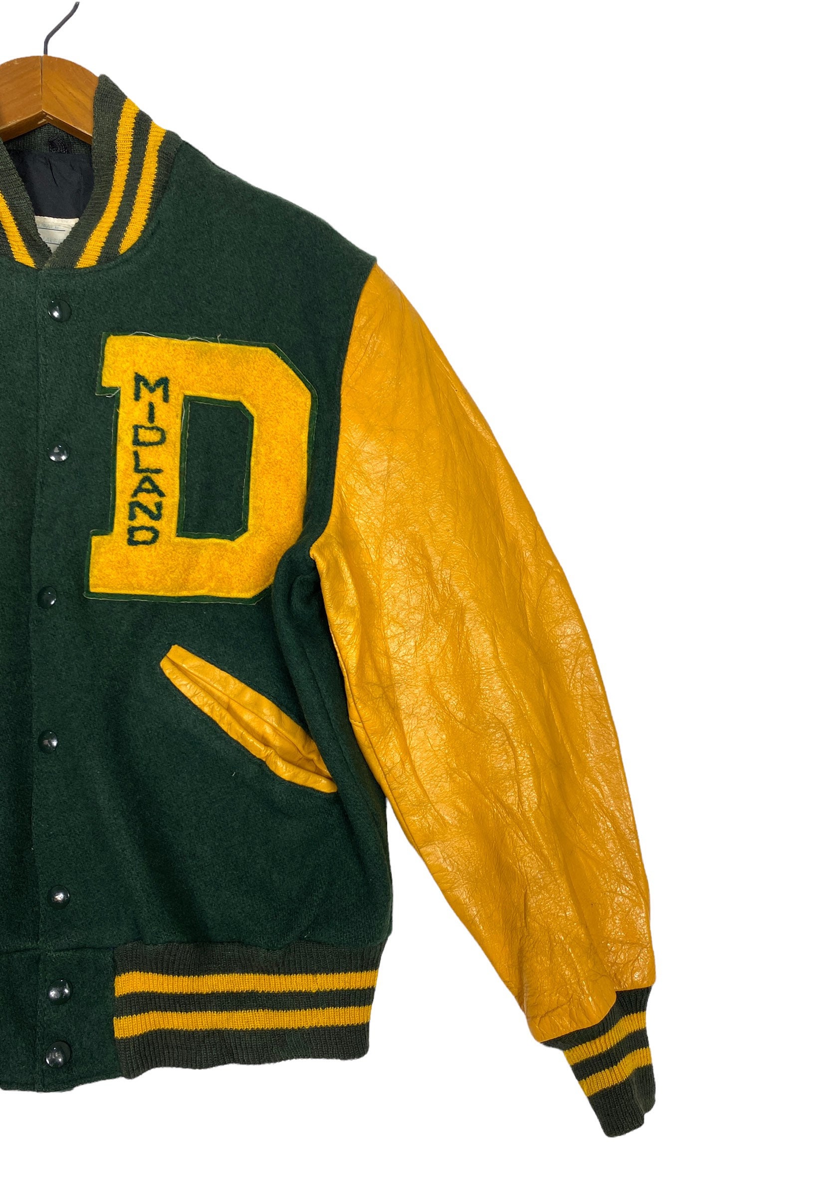 Vintage Varsity Midland Wool Leather Letterman Jacket Medium Size - Etsy