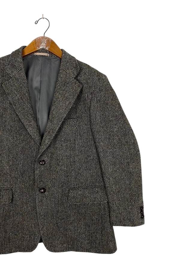 Vintage Harris Tweed Herringbone Coat Blazer Men’s Me… - Gem