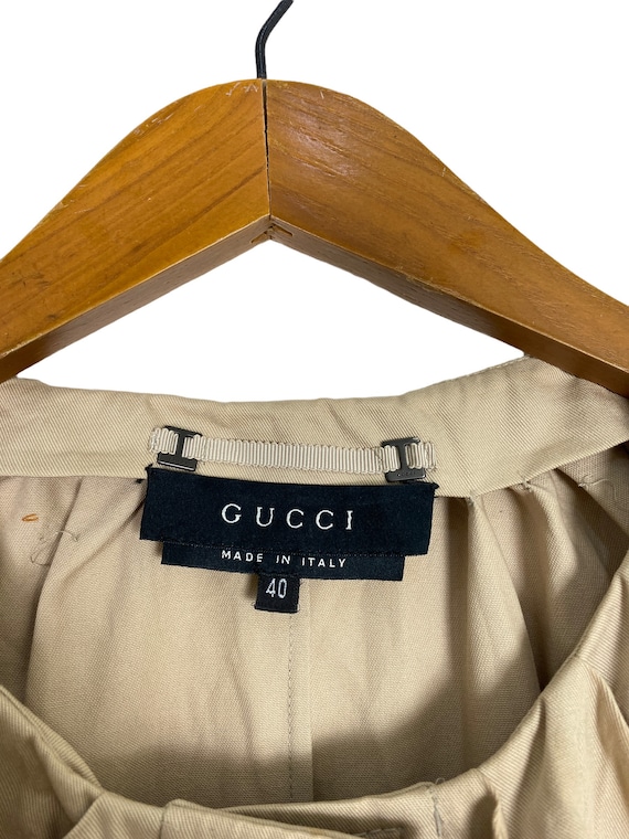 Vintage Gucci Khaki Belted Trech Coat Made in Italy W… - Gem