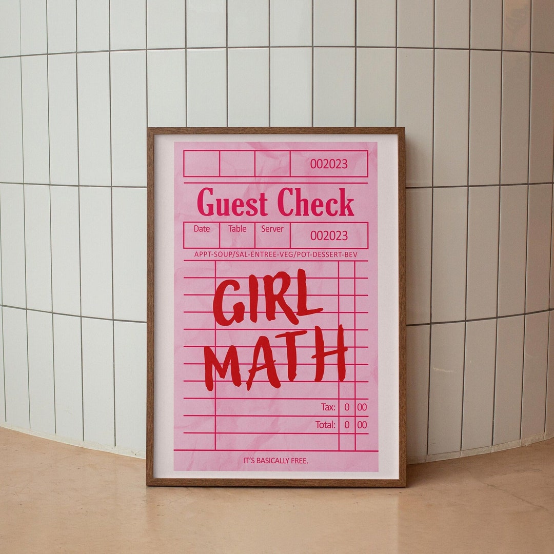 Pink & Red Girl Math Poster Trendy Tiktok Sounds Trends - Etsy