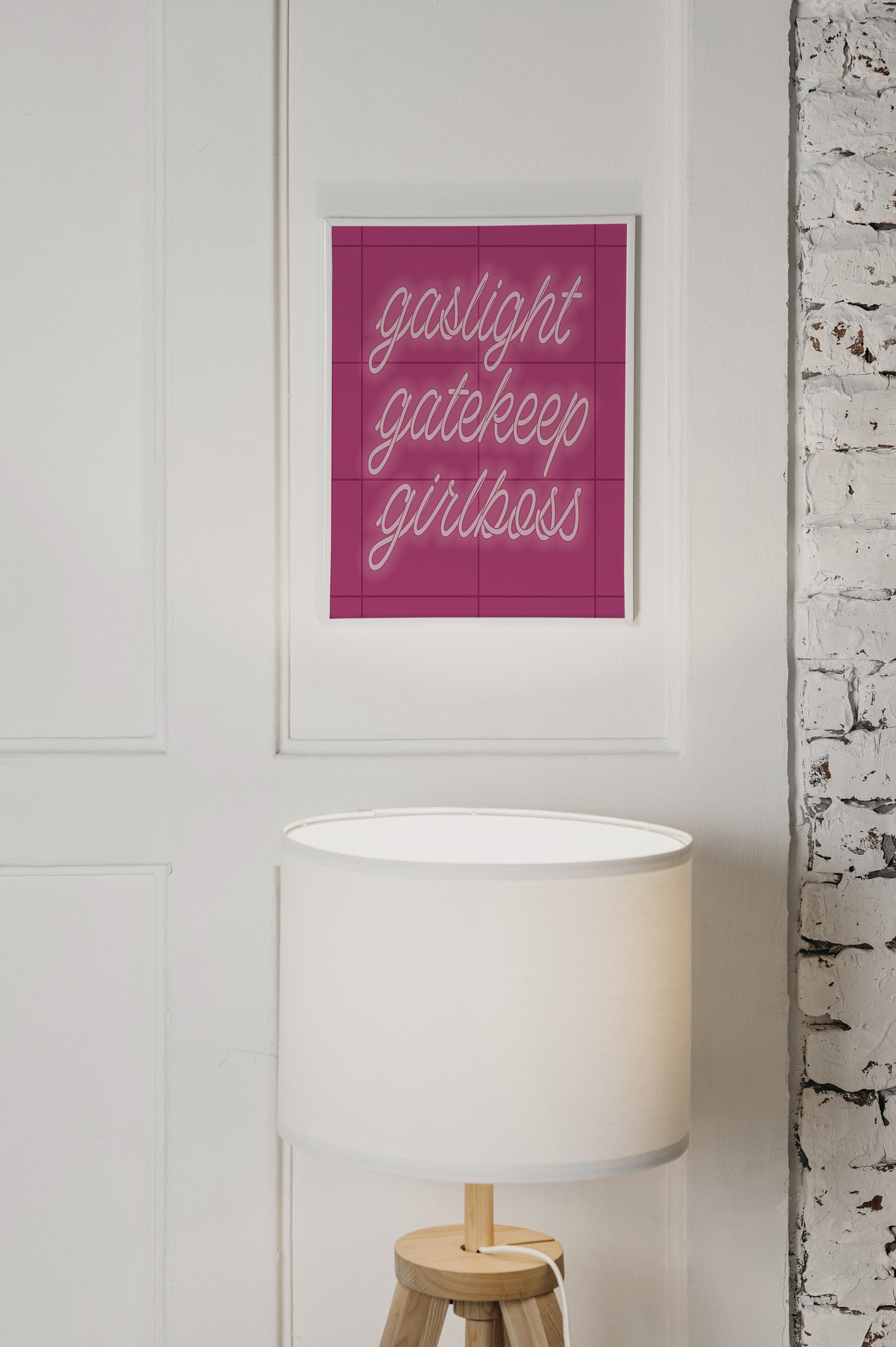 Printable Gaslight Gatekeep Girlboss Hot Pink Neon Sign - Etsy