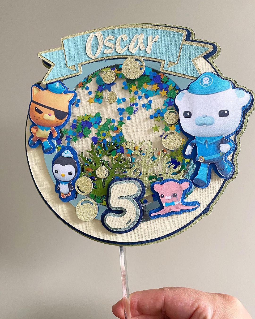 Personalised Octonauts Cake Topper, Octonauts Shaker, Blue Octonauts ...
