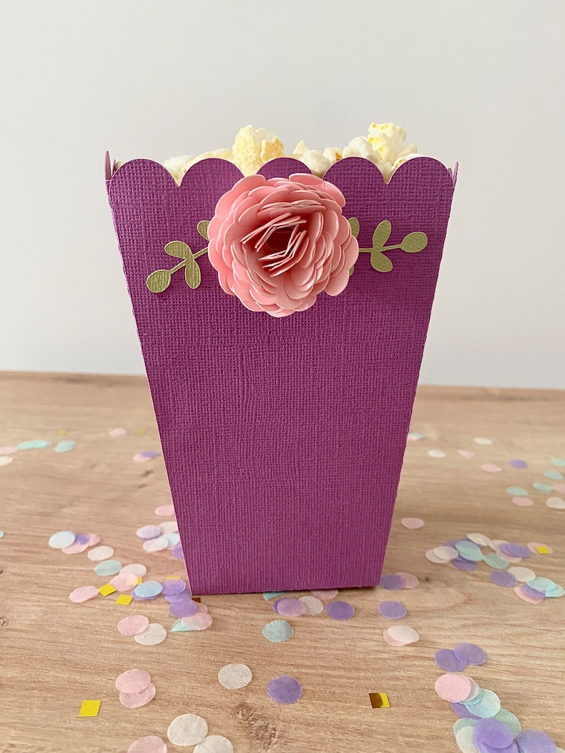 6 Popcorn Favour Boxes, Party Treat Boxes, Wedding Treats, Baby Shower ...