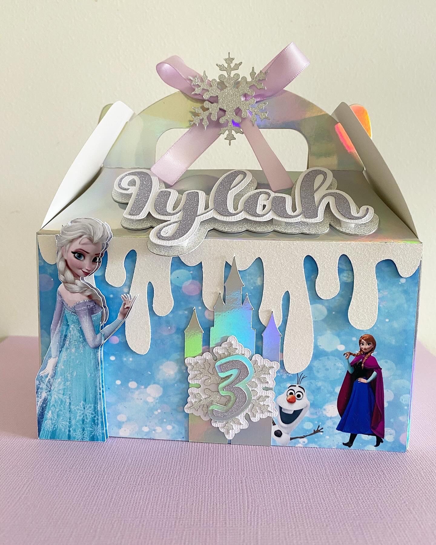 Children’s Frozen Personalise Party Box, Favour Box, Children’s Blue ...