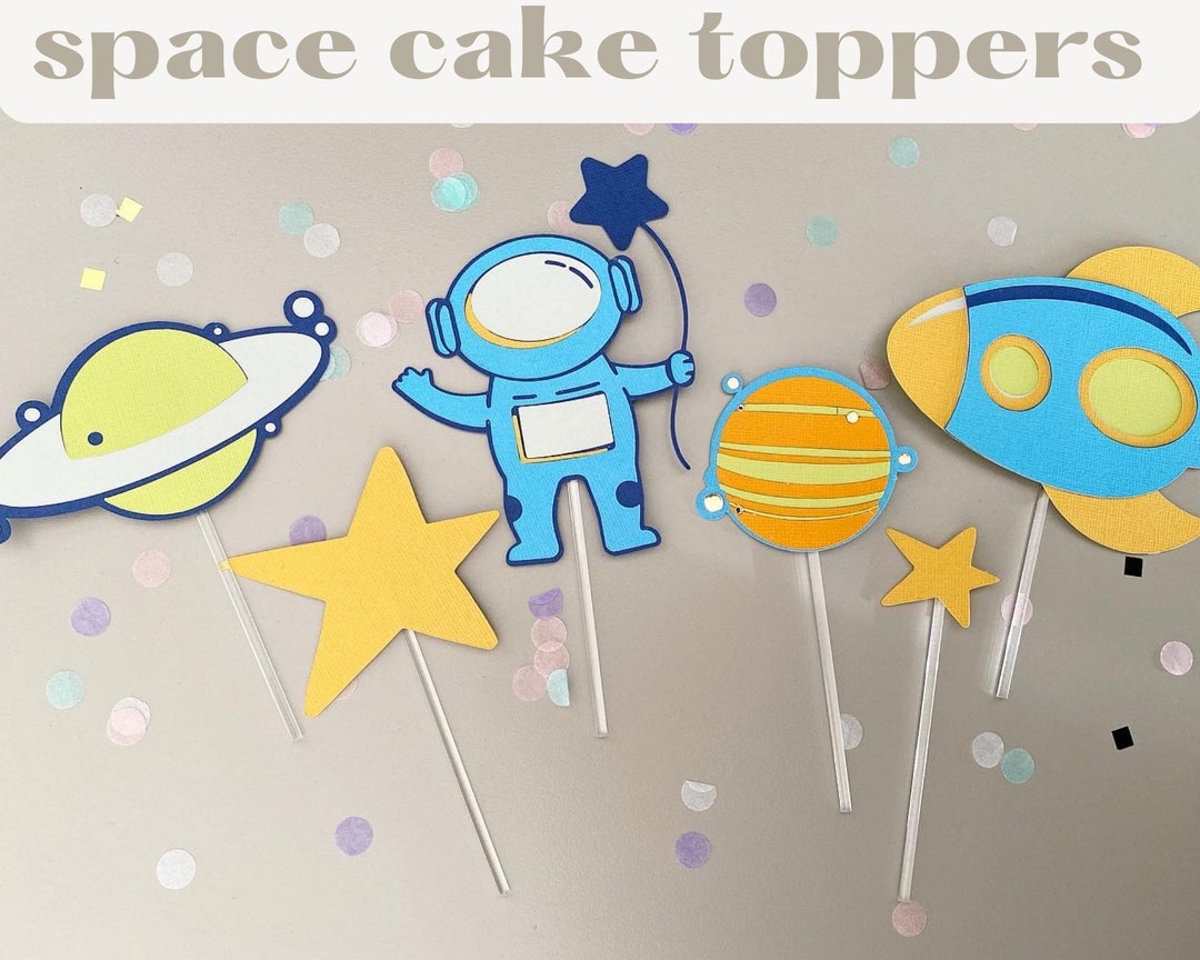 Space Party Cake Toppers, Space Party Decor, Space Decorations, Kids ...
