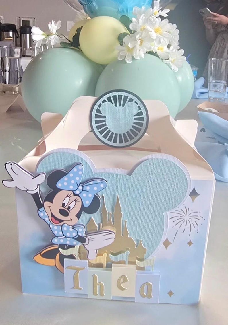 Minnie Mouse Personalise Gift Box, Mickey Mouse Favour Box, Blue Minnie ...