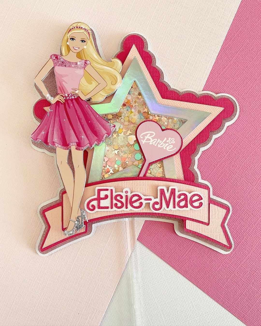 Personalised Princess Pastel Cake Topper Shaker, Customised Princess ...