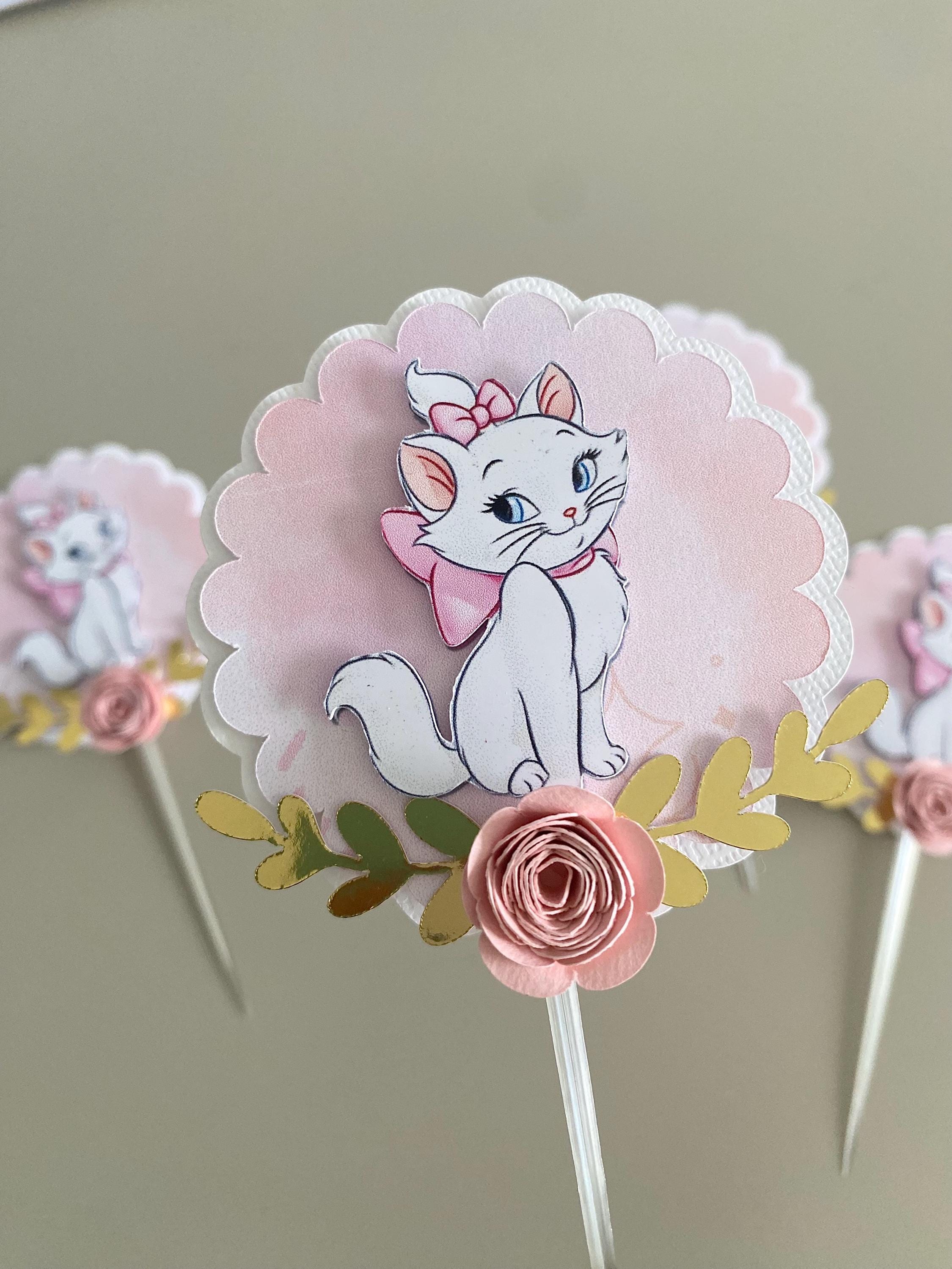 Aristocats Cupcake Topper, Cat Cupcake Topper, Pink Cat Cupcake Topper ...