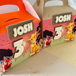 Lion King Party Box, Lion King Favor Box, Lion King Gable Box, Orange ...