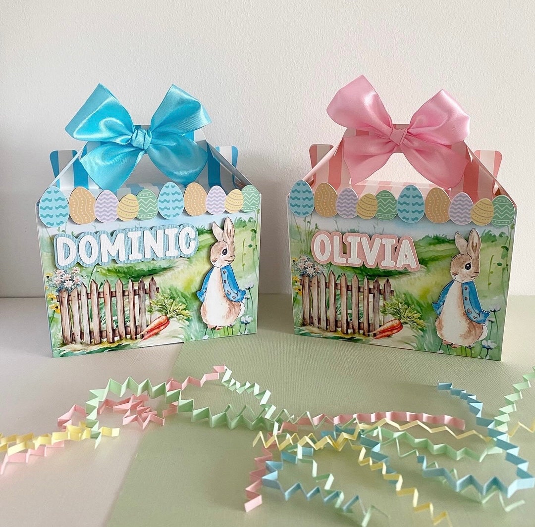 Children’s Easter Personalise Party Box, Easter Box, Children’s Blue ...