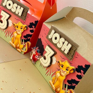 Lion King Party Box, Lion King Favor Box, Lion King Gable Box, Orange ...