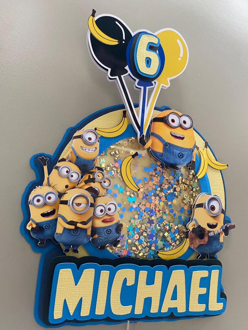 Personalised Minions Cake Topper, Customised Minions Cake Topper, Blue ...