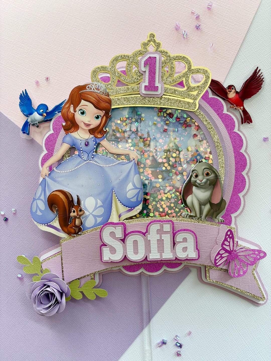 Sofia the First Cake Topper, Personalised Sofia the First Topper, Sofia ...