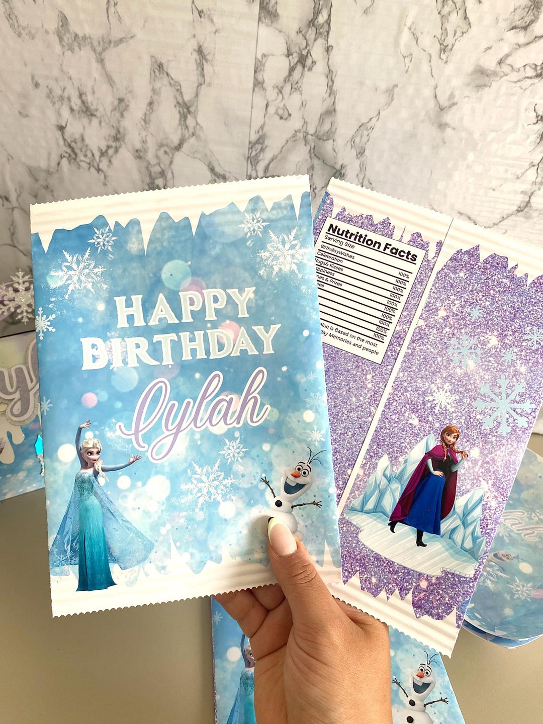 Inspired Frozen Chip Bag, Personalised Crisp Pack, Princess Ana Chip ...