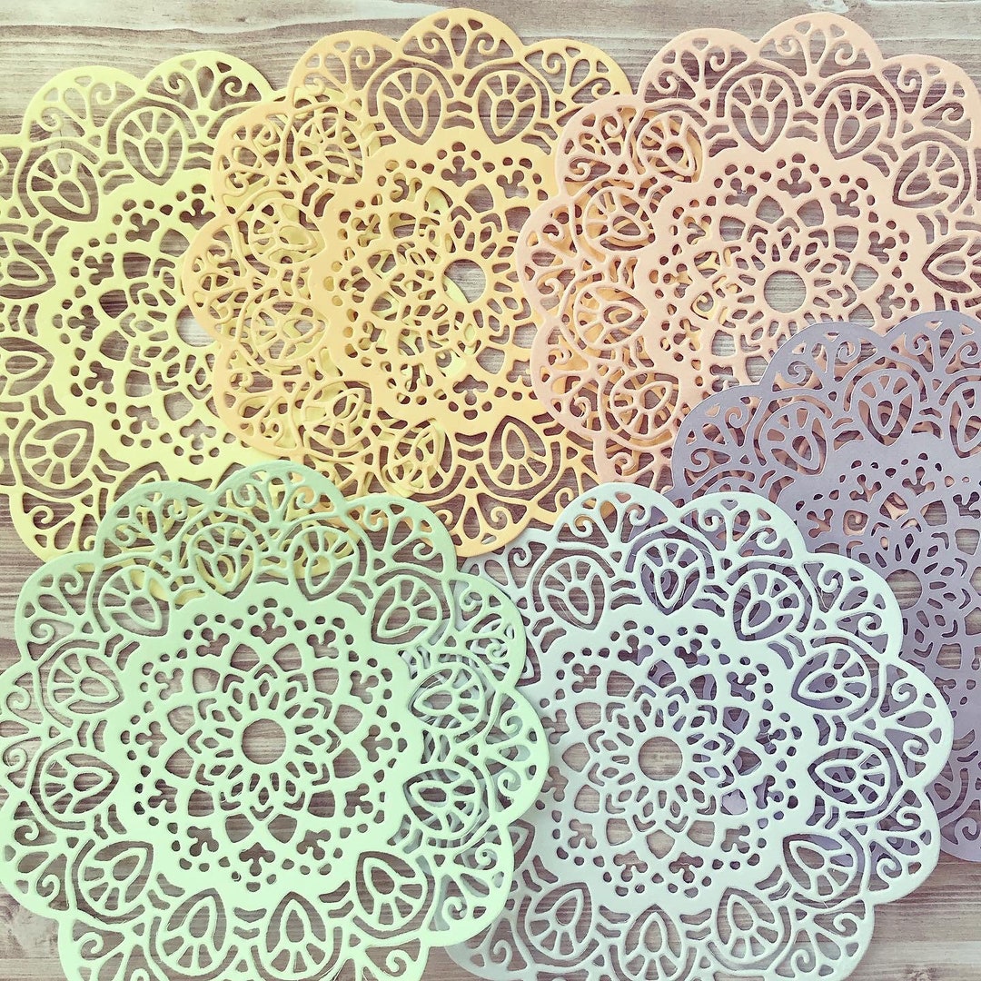 Pastel Paper Lace Doilies Pack of 12 Party Special Occasions Decoration ...