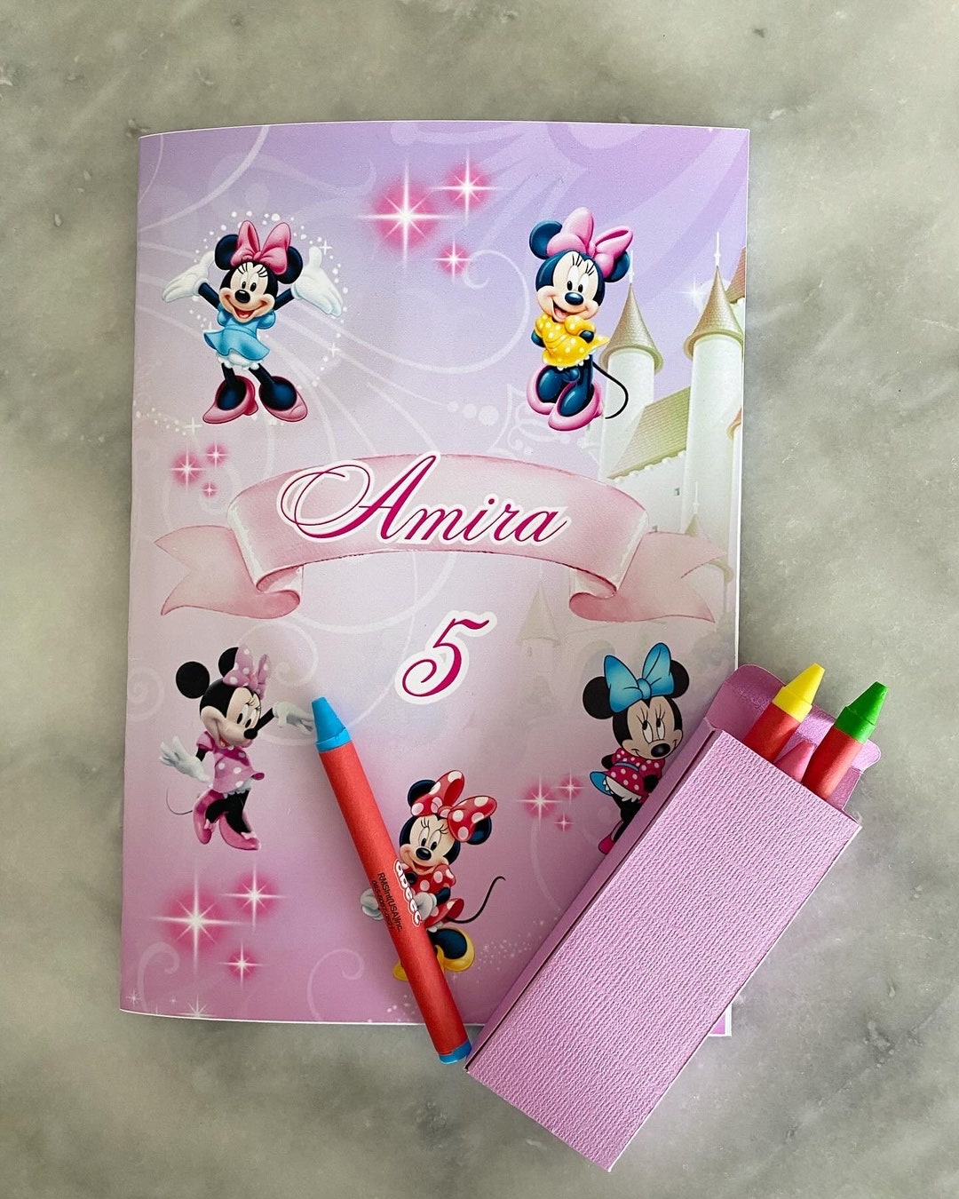 Minnie Kids Colouring Book, Minnie Activity Book, Personalised Princess ...