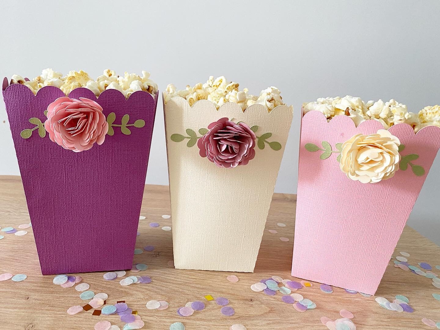 6 Popcorn Favour Boxes, Party Treat Boxes, Wedding Treats, Baby Shower ...