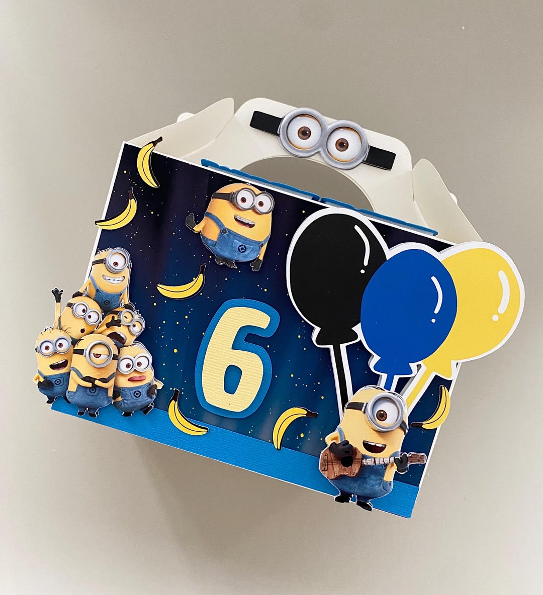 Personalised Minions Party Box, Minions Box, Blue Minions Favour Box ...