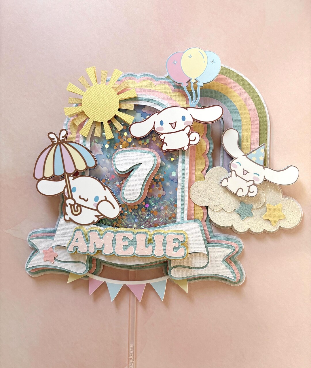 Cinnamoroll Cake Topper Shaker, Sanrio Cake Topper, Bunny Cake Topper ...