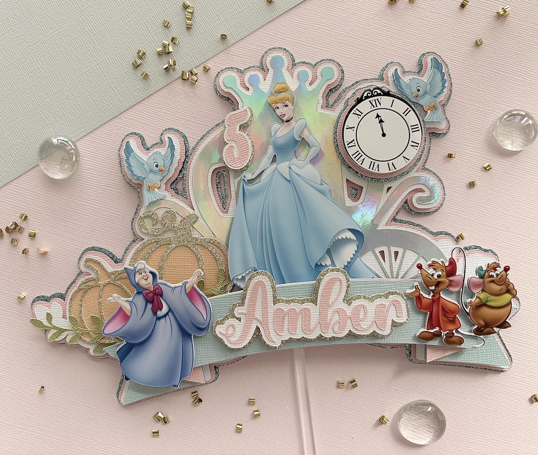 Personalised Princess Pastel Cake Topper, Customised Princess Pink ...