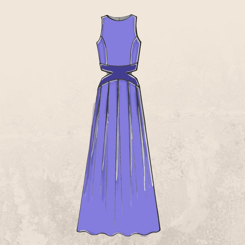 Woman Evening Prom dress PDF sewing pattern DIY | Etsy