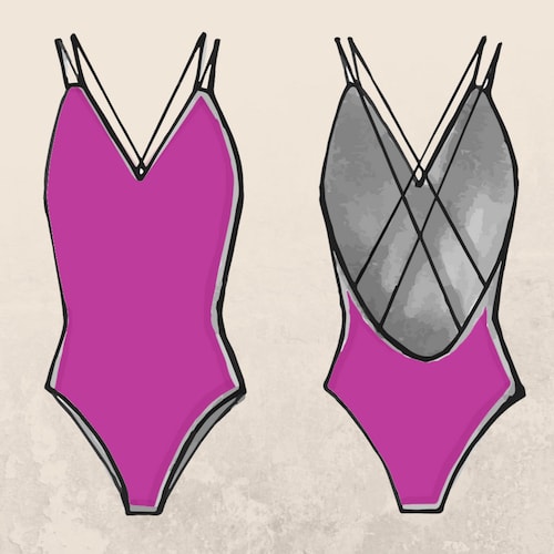 PDF SEWING PATTERN One Piece Long Sleeve Swimsuit surf Suit | Etsy