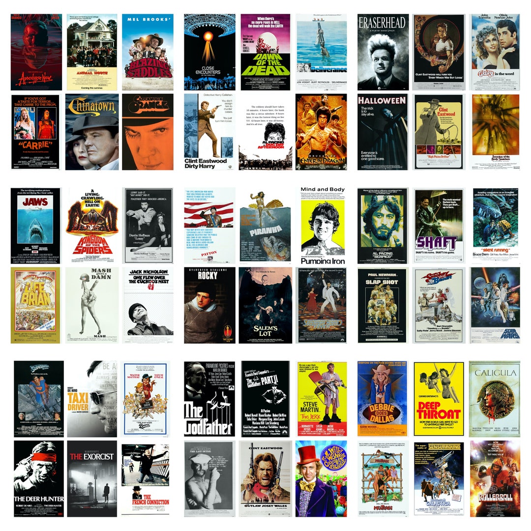 1970s Movie Posters Prints Set, 70's Movies Gallery, Pick Any 1, 4, 10 ...