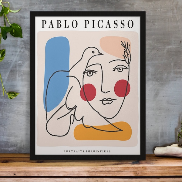 Picasso Face Line Art - Etsy