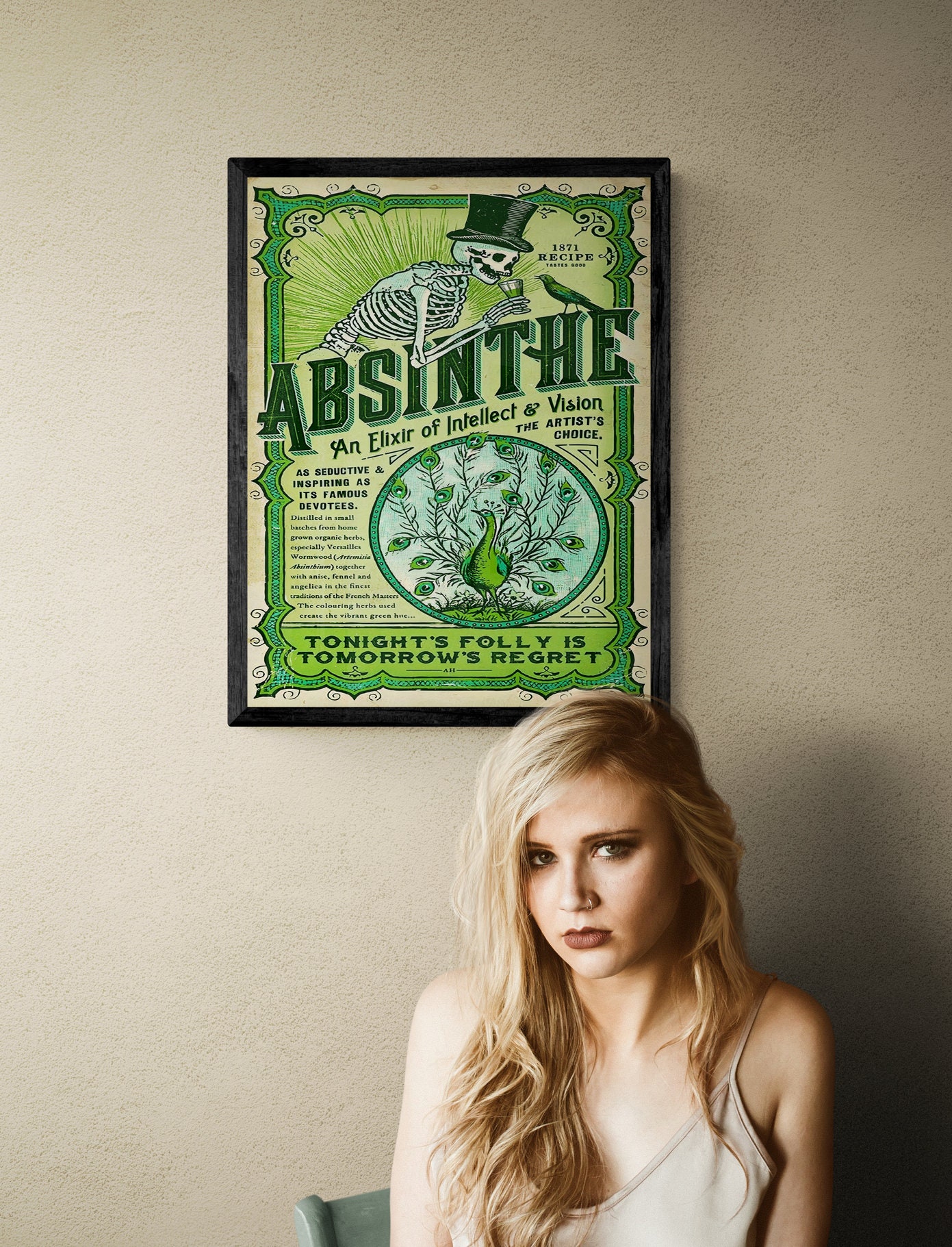 Framed Vintage Absinthe Label Print C.1871 Art Nouveau Liquor - Etsy