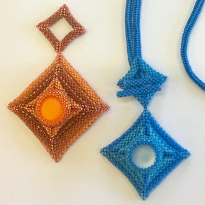 Beaded Geometric Deco Pendant Tutorial - Etsy