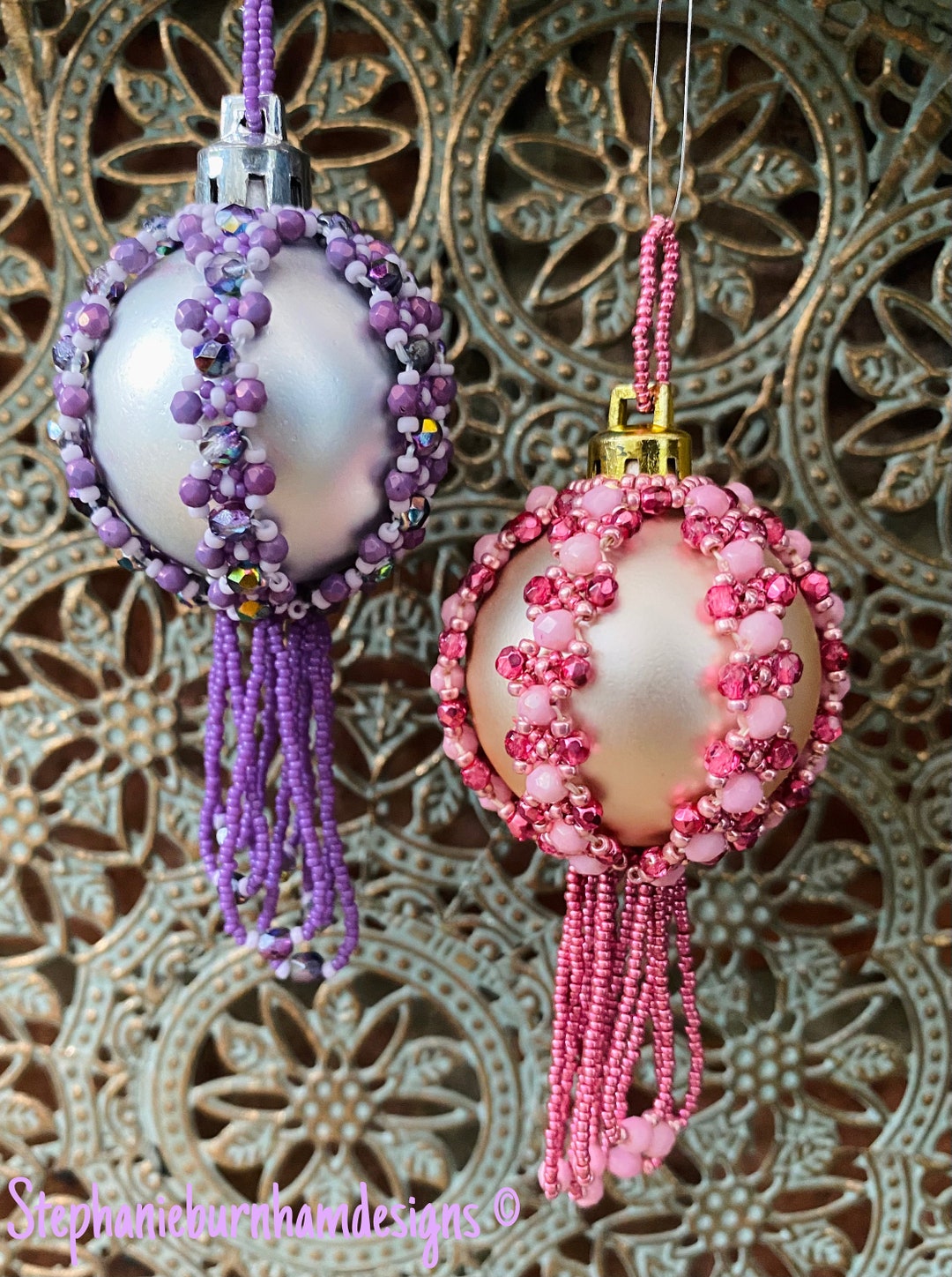Christmas Kisses Beaded Bauble Tutorial. - Etsy
